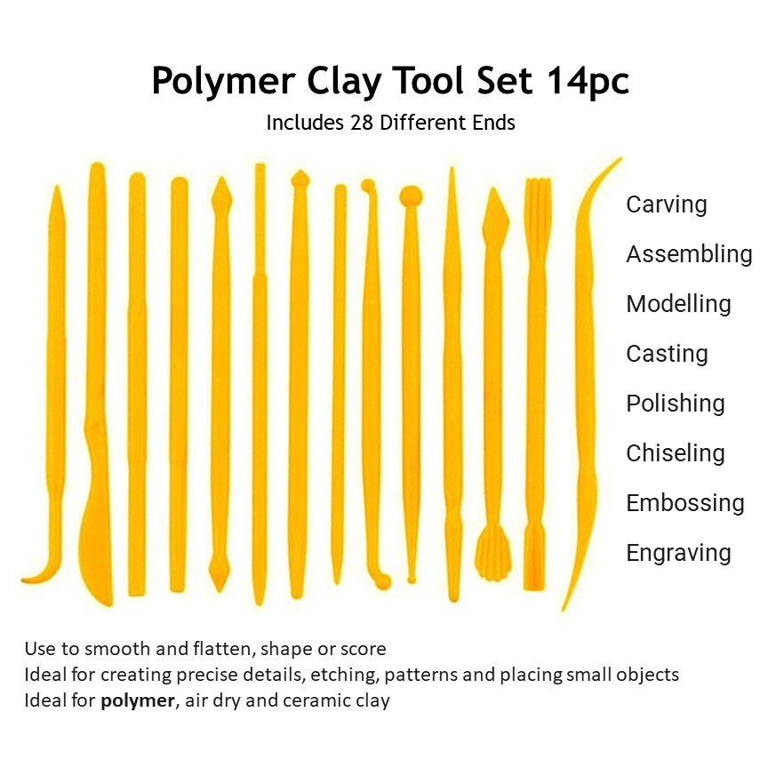Polymer Clay Tool Set 14pc - eStationers