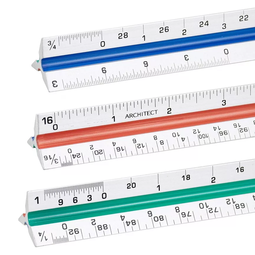 12" Triangular Architectural Scale Ruler Triangle Plastic Ruler for ...